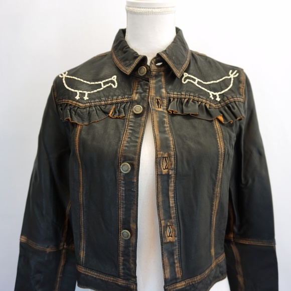 Max Studio | Jackets & Coats | Max Studio London Cropped Lamb Leather ...